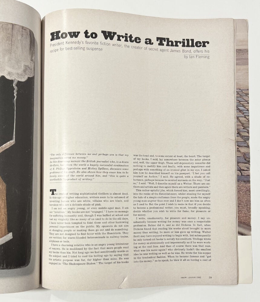 'How To Write A Thriller' contained within 'Show' magazine. Vol. 2, No ...