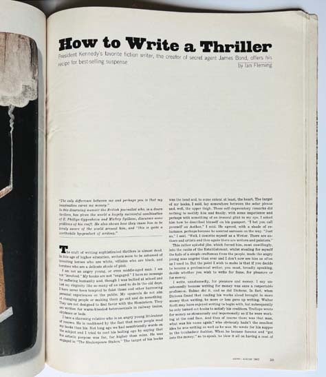 'How To Write A Thriller' contained within 'Show' magazine. Vol. 2, No ...
